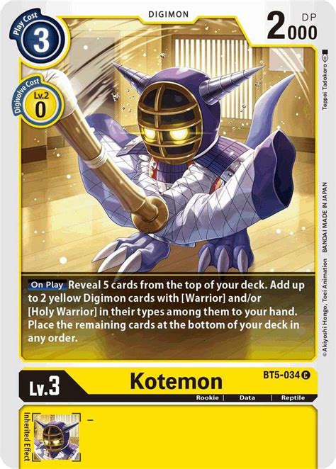Digimon Battle Of Omni Common Kotemon Bt5 034