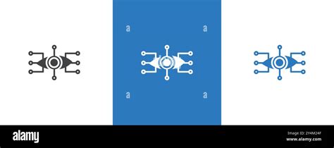 Bionic Eye Icon Outline Collection In Black And On White Background