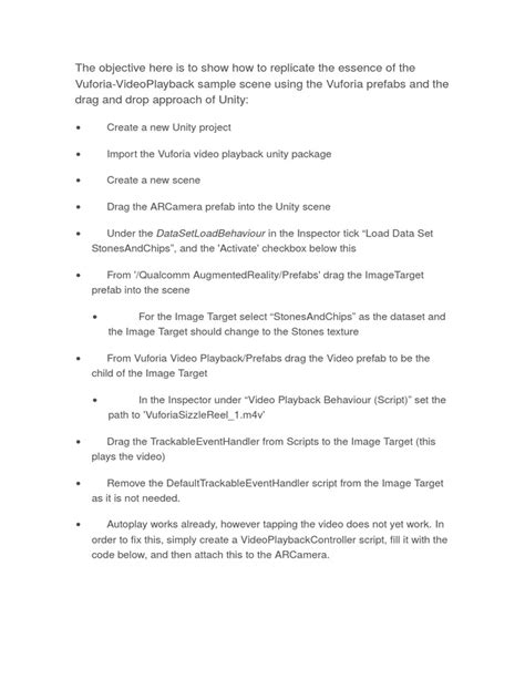 Unity Vuforia Videoplayback Pdf Unity Game Engine Android