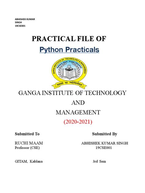 Practical File Of Python Practicals Pdf Software Engineering