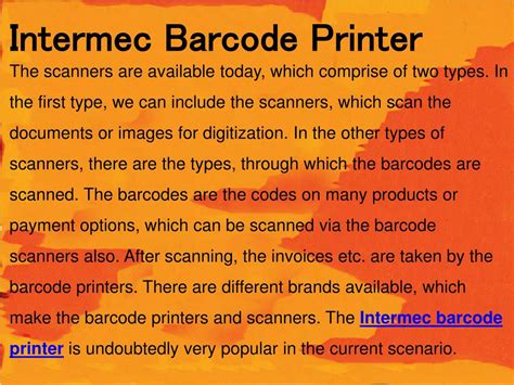 Ppt Intermec Barcode Printer Powerpoint Presentation Free Download