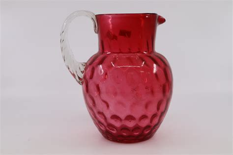 Lot Ruby Glass Jug