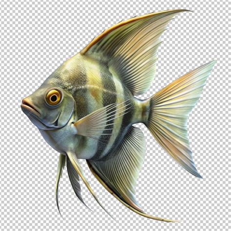 Premium Psd 3d Rendering Of A Pterophyllum Fish On An Isolated On