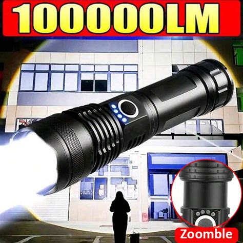 High Power Led Flashlights Type C Rechargeable Ultra Bright Torch Built In Battery Flash Light