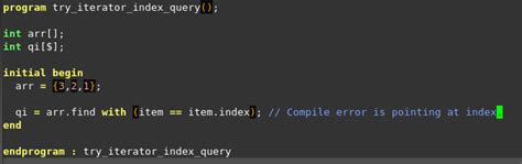 iterator index query is having a compile error functional
