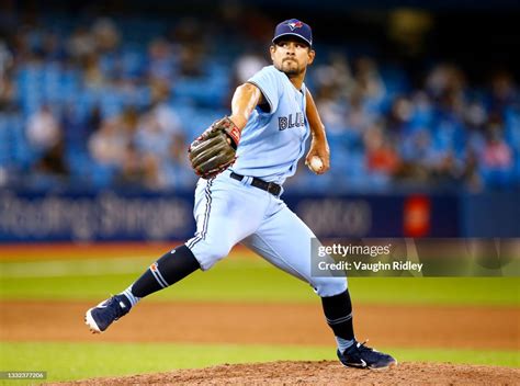 Brad Hand Of The Toronto Blue Jays Delivers A Pitch On His Debut For News Photo Getty Images
