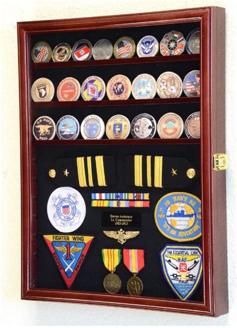 Display Case Military Challenge Coin Ribbon And Insignia Military