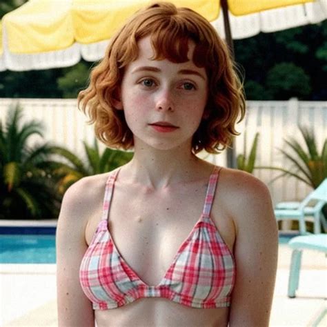 Sophia Lillis In Tiny Swim Top Flaunting Gigantic Tatas