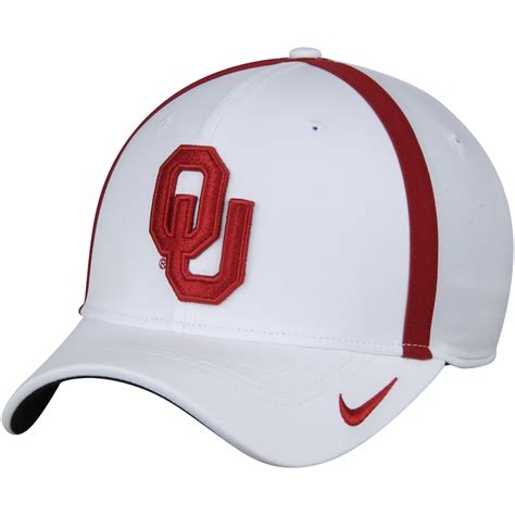 Nike Oklahoma Sooners White 2017 Sideline Aerobill Coaches Performance