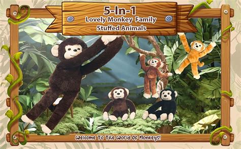 Xyhqyb 5 Pcs Monkey Stuffed Animal 24 Large Huggable