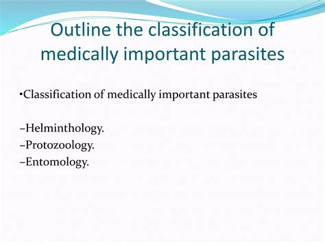 Classification Of Medical Parasites Pptx