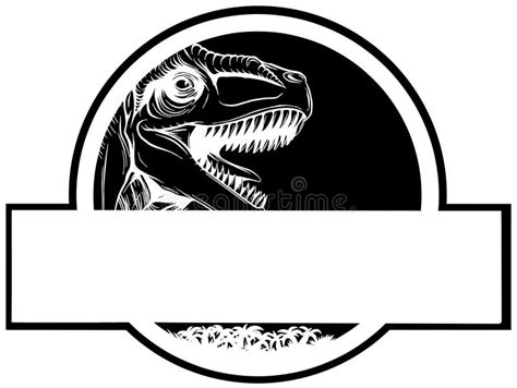 Vector Black Silhouette Of Jurassic Logo Design Stock Vector