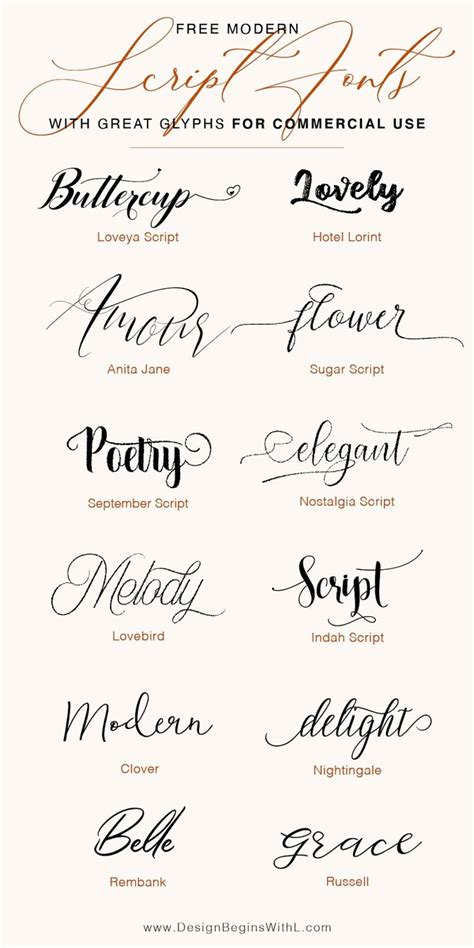 Free Script Fonts With Glyphs For Commercial Use