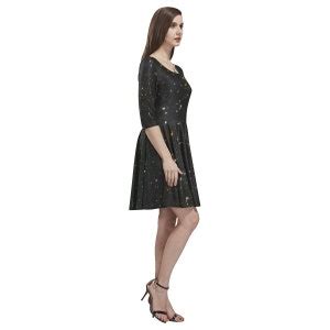 Galaxy Dress Night Sky Print Black Space Star Constellation Fantasy