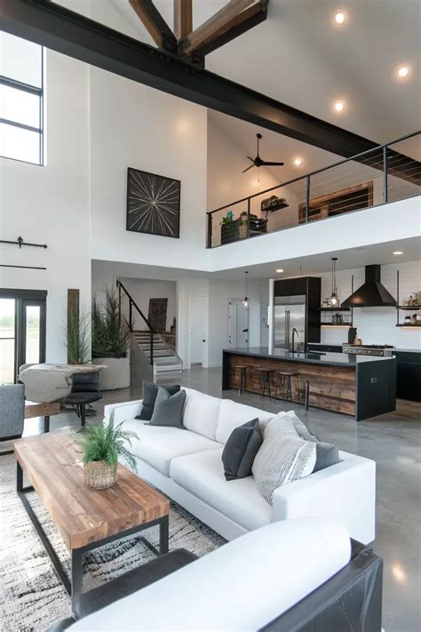 Elegant Simplicity Monochromatic Magic In Barndominium Spaces House