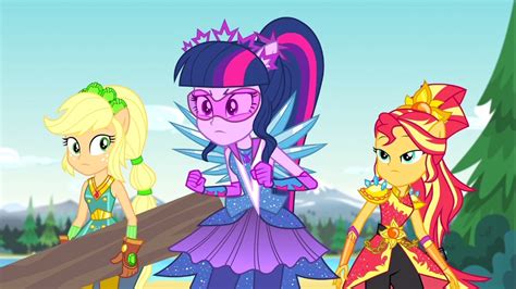 1344804 Safe Screencap Applejack Sci Twi Sunset Shimmer
