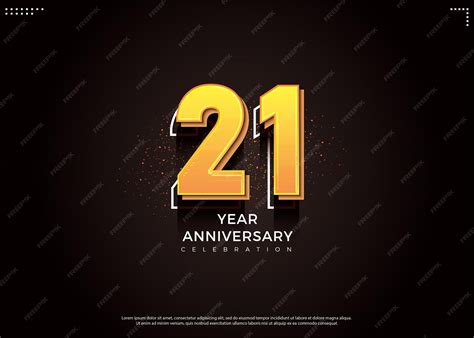Premium Vector Vector 21st Birthday Number With Yellow Numerals With