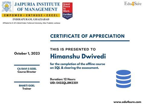 Completed A Sql Workshop Himanshu Dwivedi Posted On The Topic Linkedin