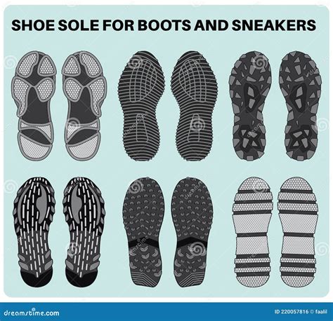 Shoe Sole Design Pattern Set Vector For Footwear Sneaker Boots