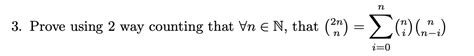 solved n 3 prove using 2 way counting that vn € n that