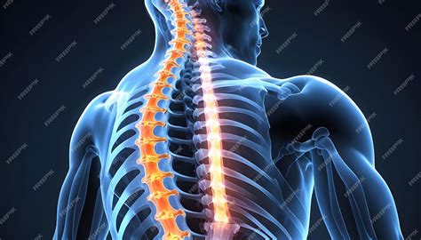 Premium Photo A 3d Rendered X Ray Of The Thoracic Spine Depicting