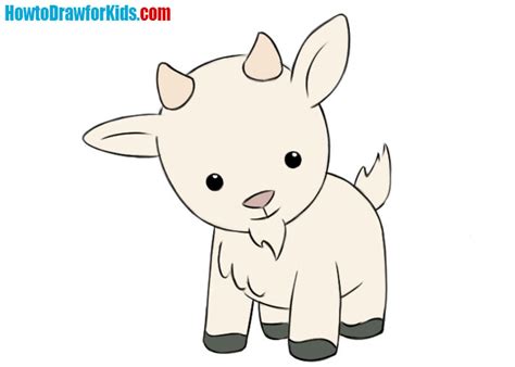 How To Draw A Cartoon Goat