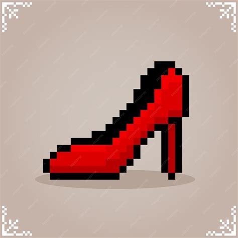 Premium Vector High Heels In 8 Bit Pixel Art For Game Assets In