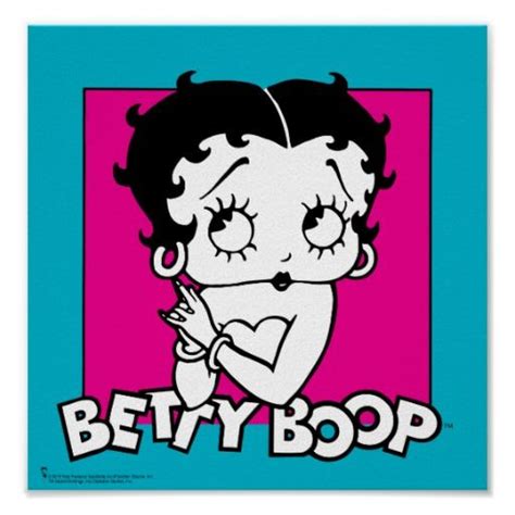 Classic Black And White Betty In Hot Pink Square Poster Betty Boop