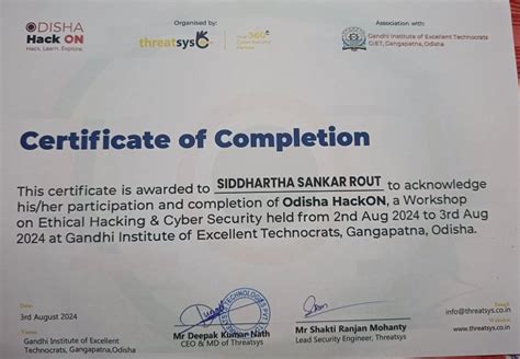 Siddhartha Sankar Rout On Linkedin Ethicalhacking Cybersecurity