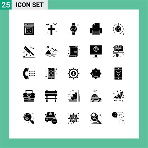 Group Of 25 Solid Glyphs Signs And Symbols For Development Agile Yard