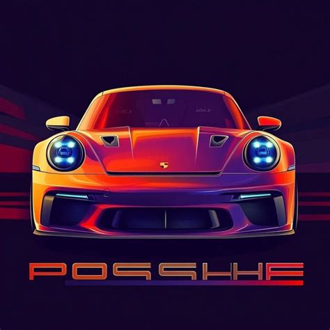 Porsche Car Vector Logo Premium Ai Generated Image