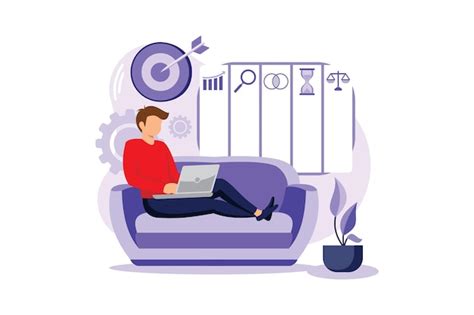 스마트 목표 평면 현대적인 디자인 일러스트 레이 션 프리미엄 벡터