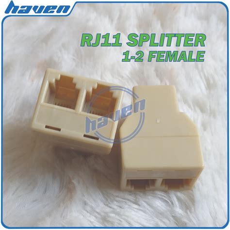 Two Branch Adsl Telephone Rj11 Parallel Splitter Adapter Connector