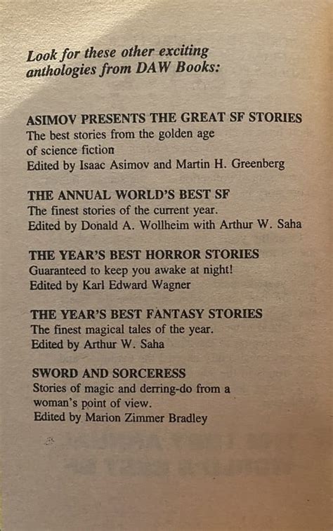Vintage Treasures The 1987 Annual Worlds Best Sf Edited By Donald A