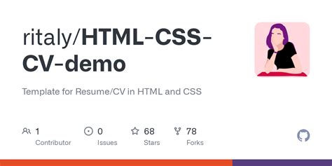 Github Ritalyhtml Css Cv Demo Template For Resumecv In Html And Css