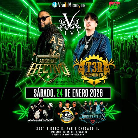Arsenal Efectivo And T3r Elemento Vlive Chicago Il Find Tickets At