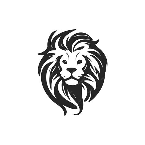 Premium Vector Presentable Black And White Cute Lion Logo Good For Brands