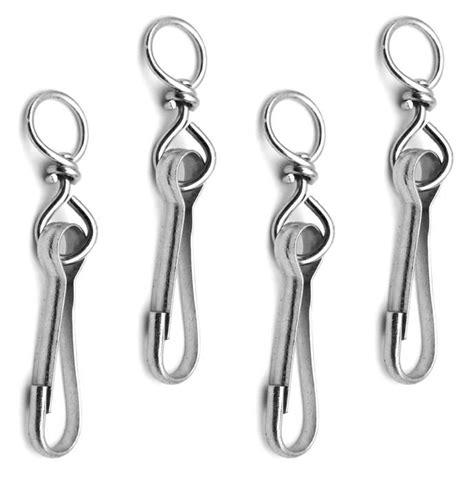 Goupille Design61 Lot De 4 Crochets Simplex Avec Emerillon 12 X 60 Mm