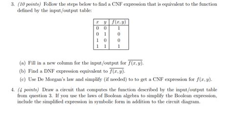 Solved 3. (10 points) Follow the steps below to find a CNF | Chegg.com