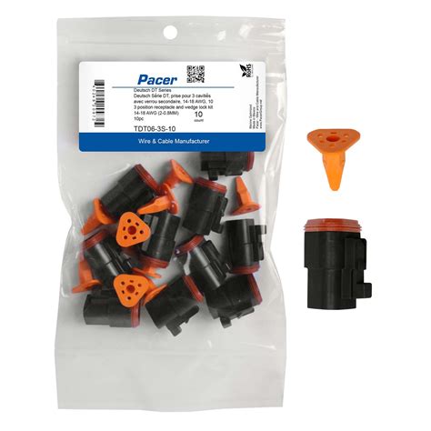 Pacer Marine Dt Deutsch Plug And Wedge Lock Kit 3 Position 10 Pack