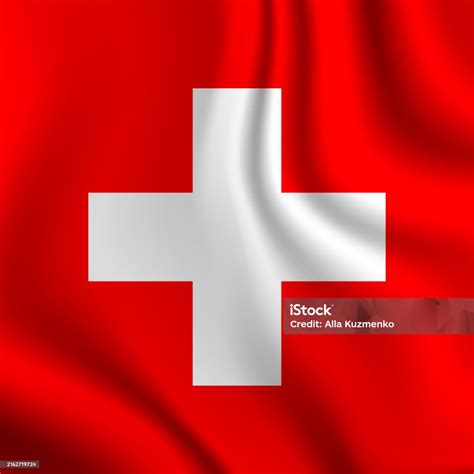 Flag Of Switzerland Swiss National Symbol In Official Colors Template