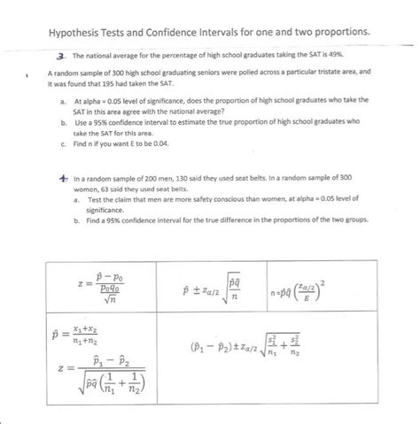 Solved Hypothesis Tests And Confidence Intervals For One And Chegg