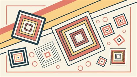Scattered Geometric Concentric Square Patterns Versatile Design