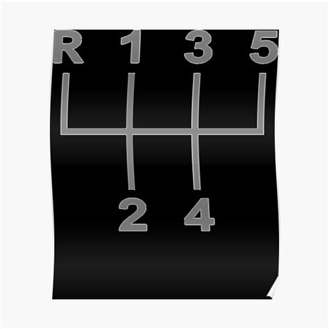 5 Speed Shift Pattern Grey Essential Poster For Sale By Susabowski Redbubble