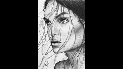How To Draw A Girl With A Stray Lock Of Hair On Her Face Pencil