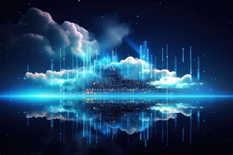 Cloud Computing Transfer Big Data On Internet Futuristic Digital