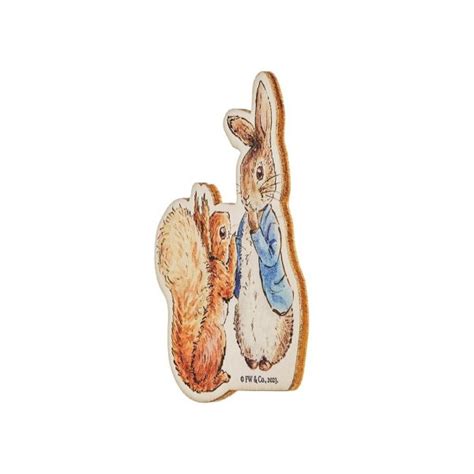 Peter Rabbit And Squirrel Nutkin Wooden Magnet Beatrix Potter Shop