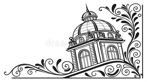 Dome Building Outline Architectural Sketch Landmark Building Building Icon Vector Design