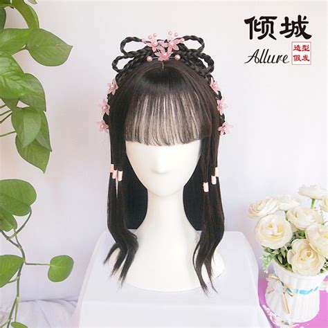 倾城造型假发 汉服古风古装万用整顶头套83翁美玲黄蓉cos造型假发 淘宝网