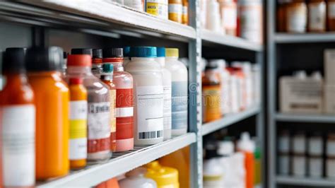 Chemical Warning Labels On Shelves Stock Illustration Illustration Of